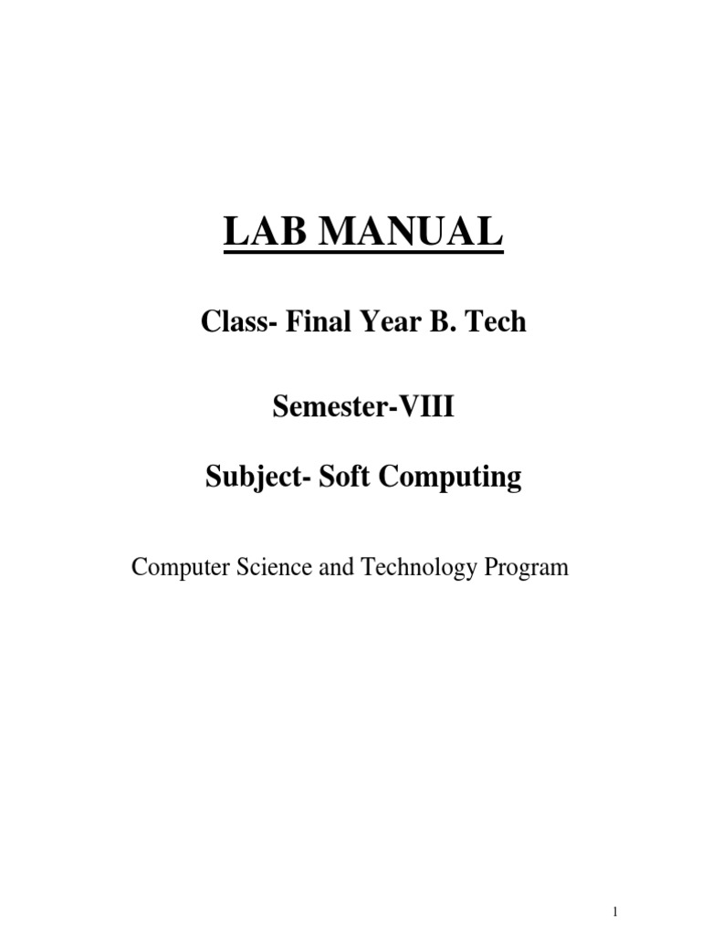 Soft Computing Lab Manual | PDF | Genetic Algorithm | Cybernetics