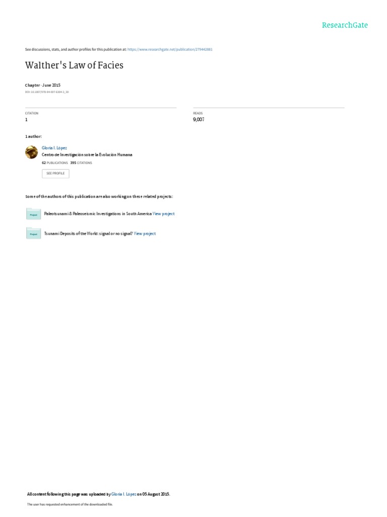 Walther's Law of Facies: June 2015 | PDF | Sedimentary Rock | Stratigraphy