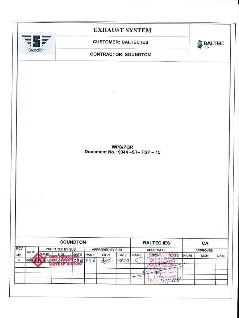 9044-ST-FSP-15 Welding Procedure Specification Register | PDF