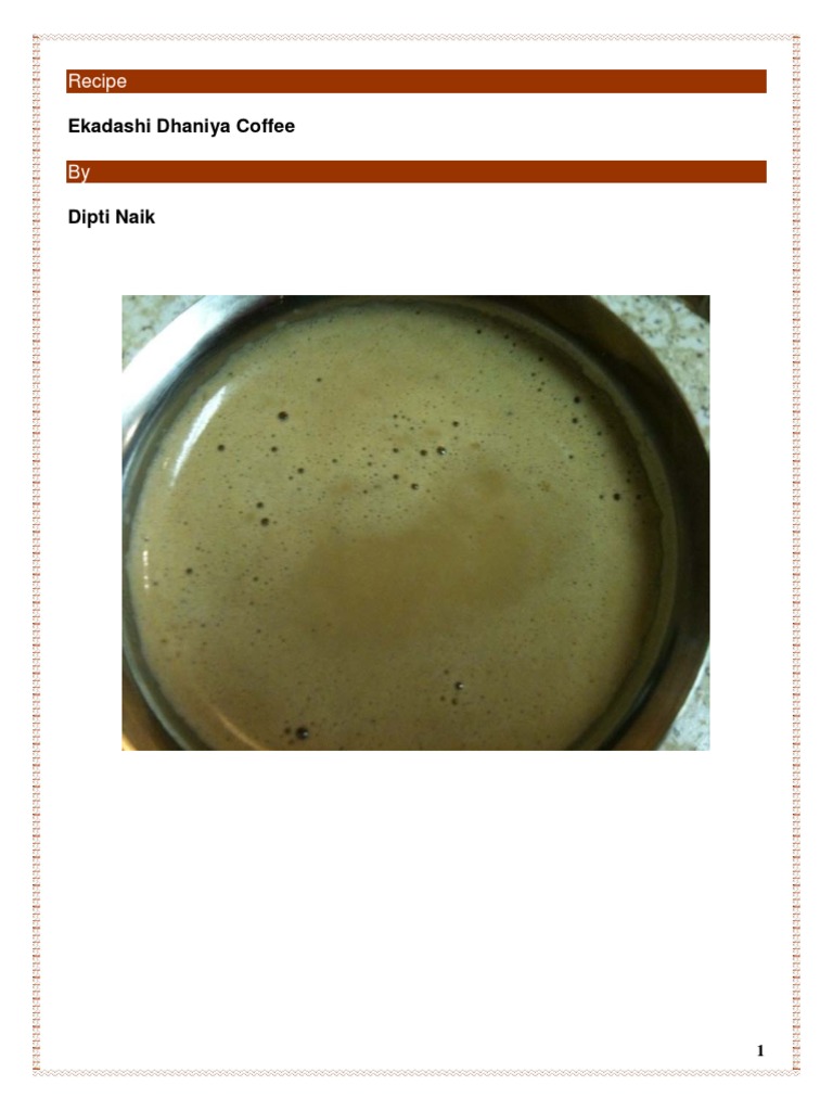 Ekadashi Dhaniya Coffee | PDF