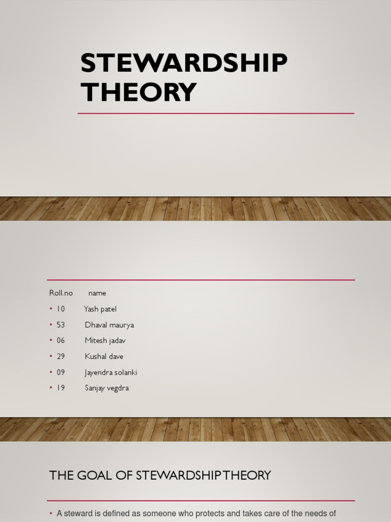 Stewardship Theory Pdf