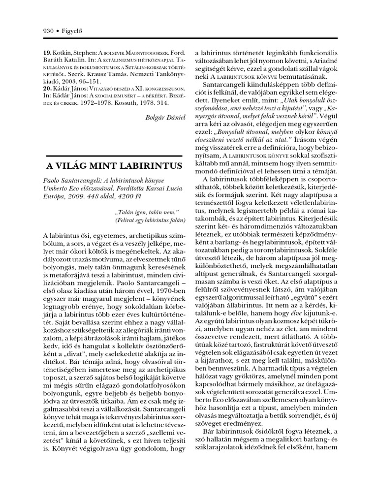 A Világ Mint Labirintus | PDF