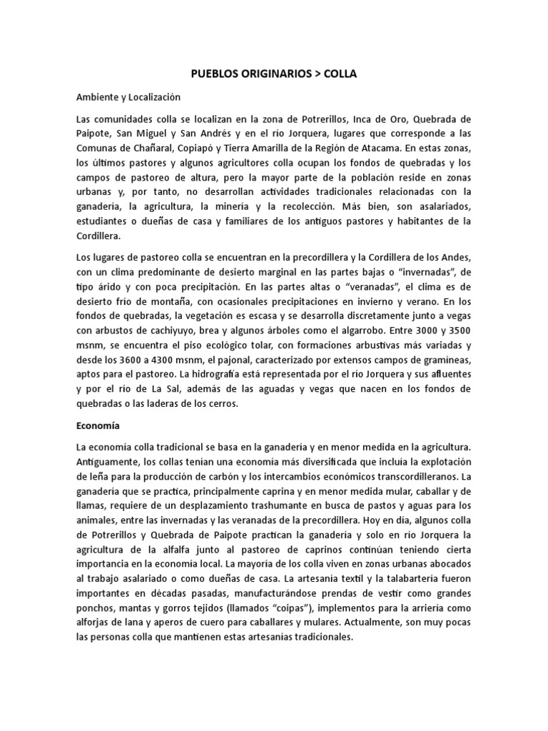 Collas | PDF | Agricultura | Idiomas