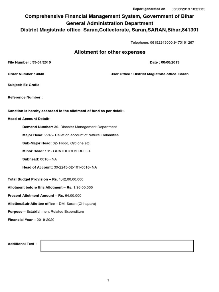 Comprehensive Financial Management System, Government of Bihar General ...