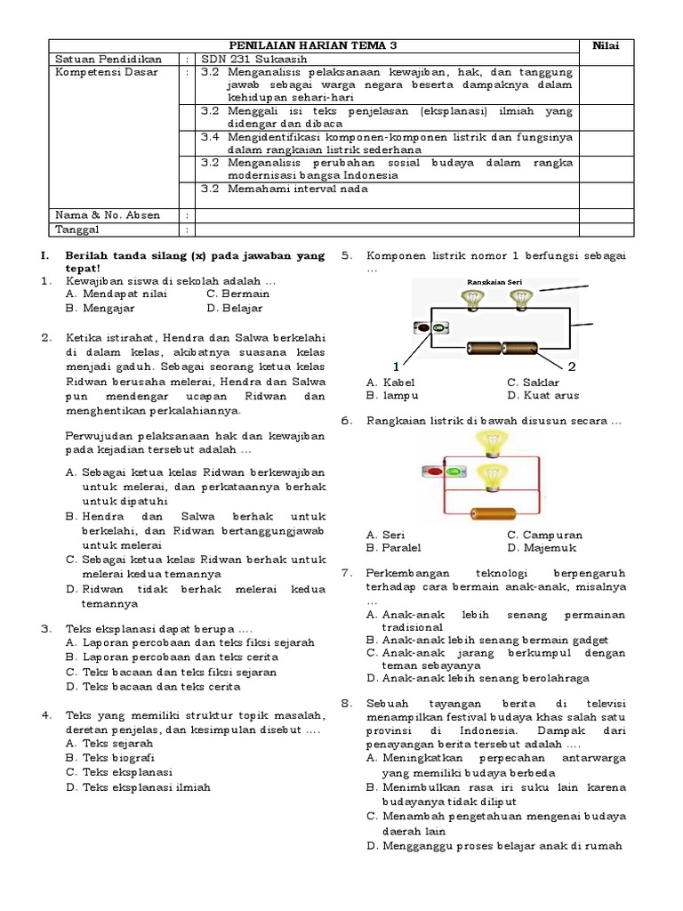 Soal PH Tema 3 | PDF