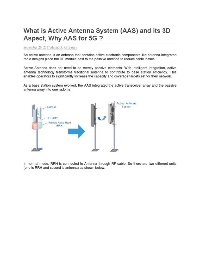 What Is Active Antenna System (AAS) and Its 3D Aspect, Why AAS For 5G ...