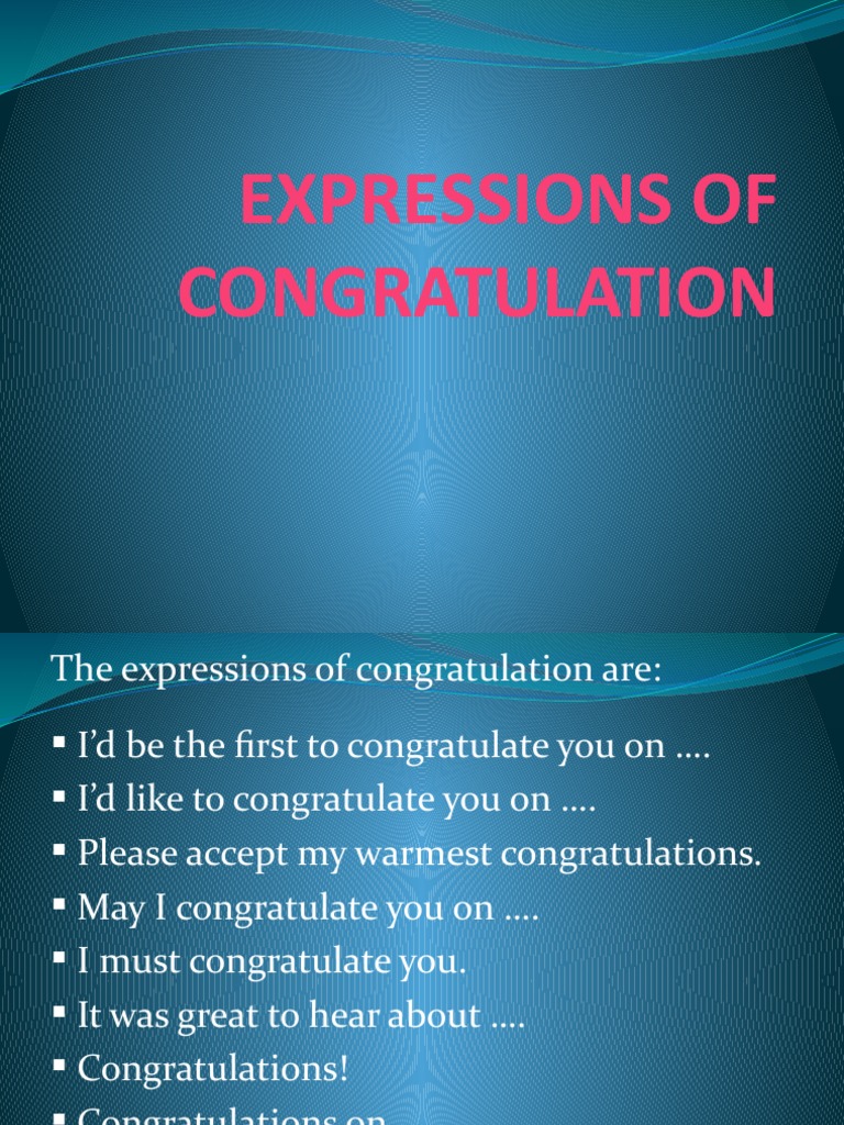 Expressions of Congratulation | PDF