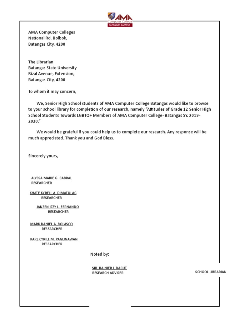 Letter For Libraries | PDF | Academia | Library And Museum