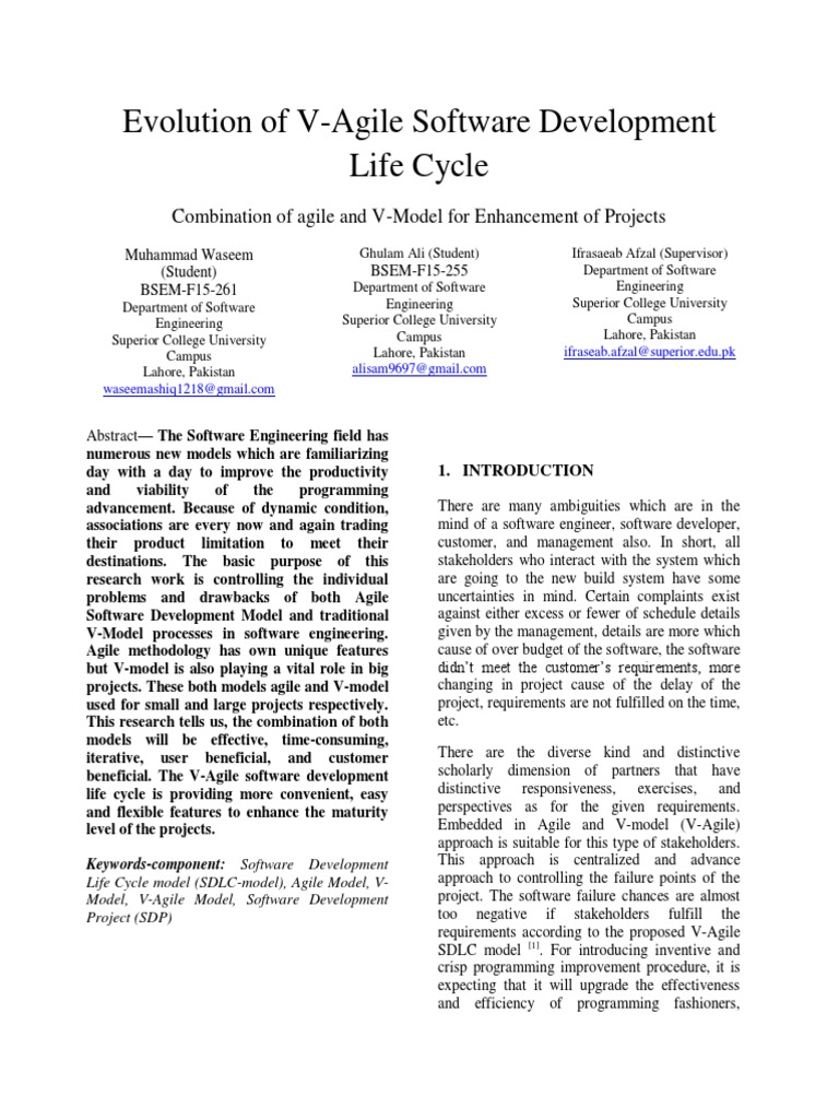 Evolution of V-Agile Model | PDF | Agile Software Development ...