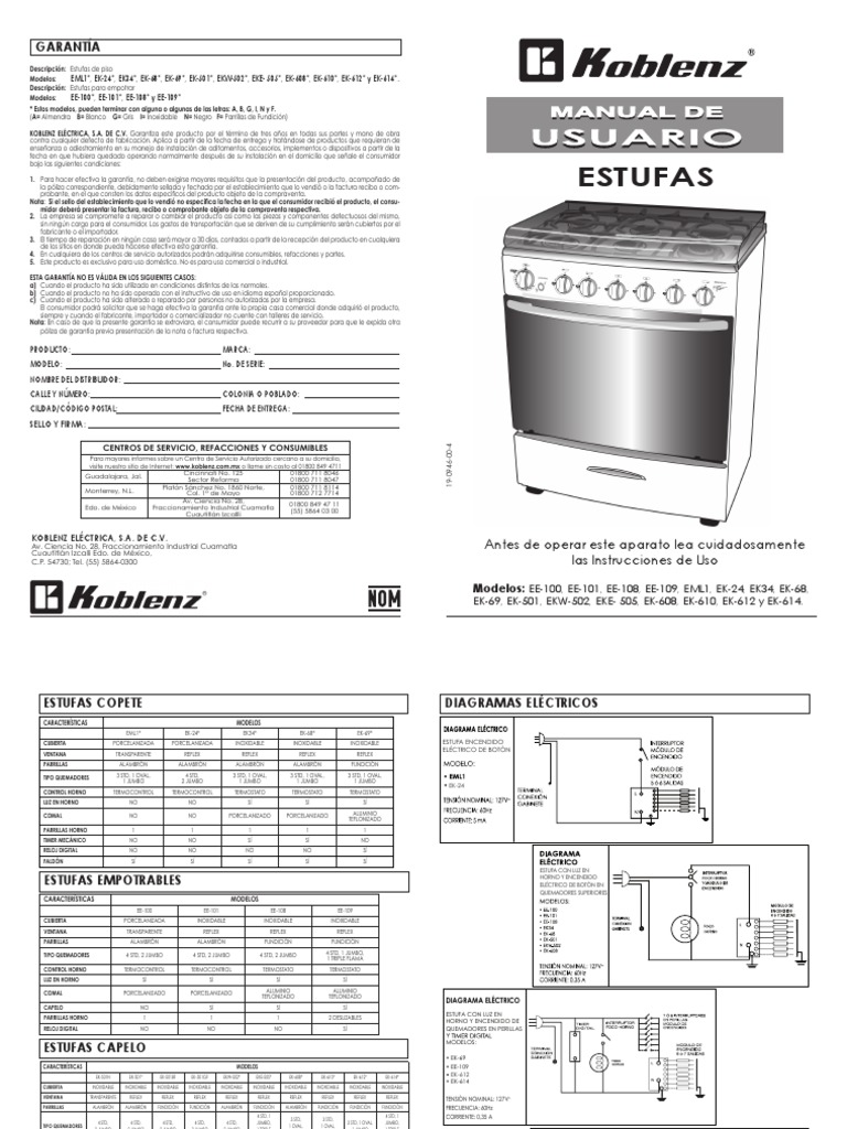 Estufas PDF | PDF | Estufa de cocina | Horno