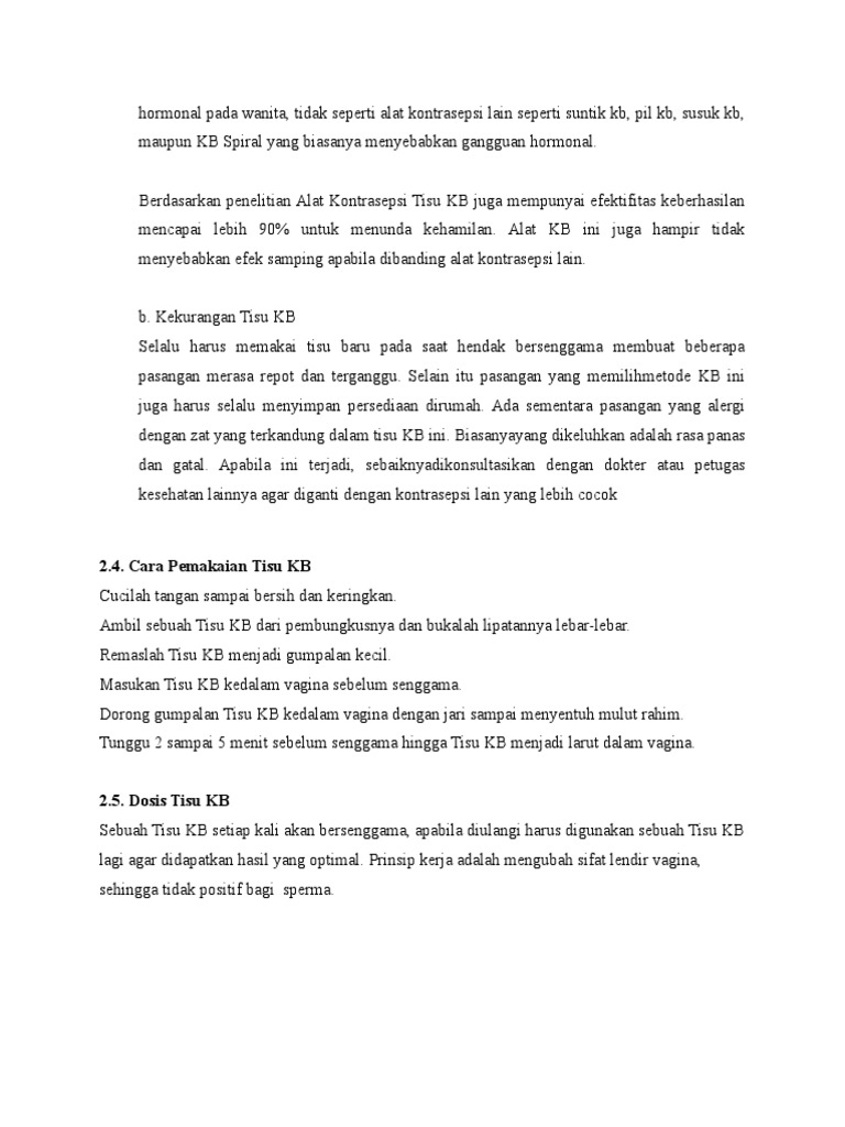 2.4. Cara Pemakaian Tisu KB | PDF