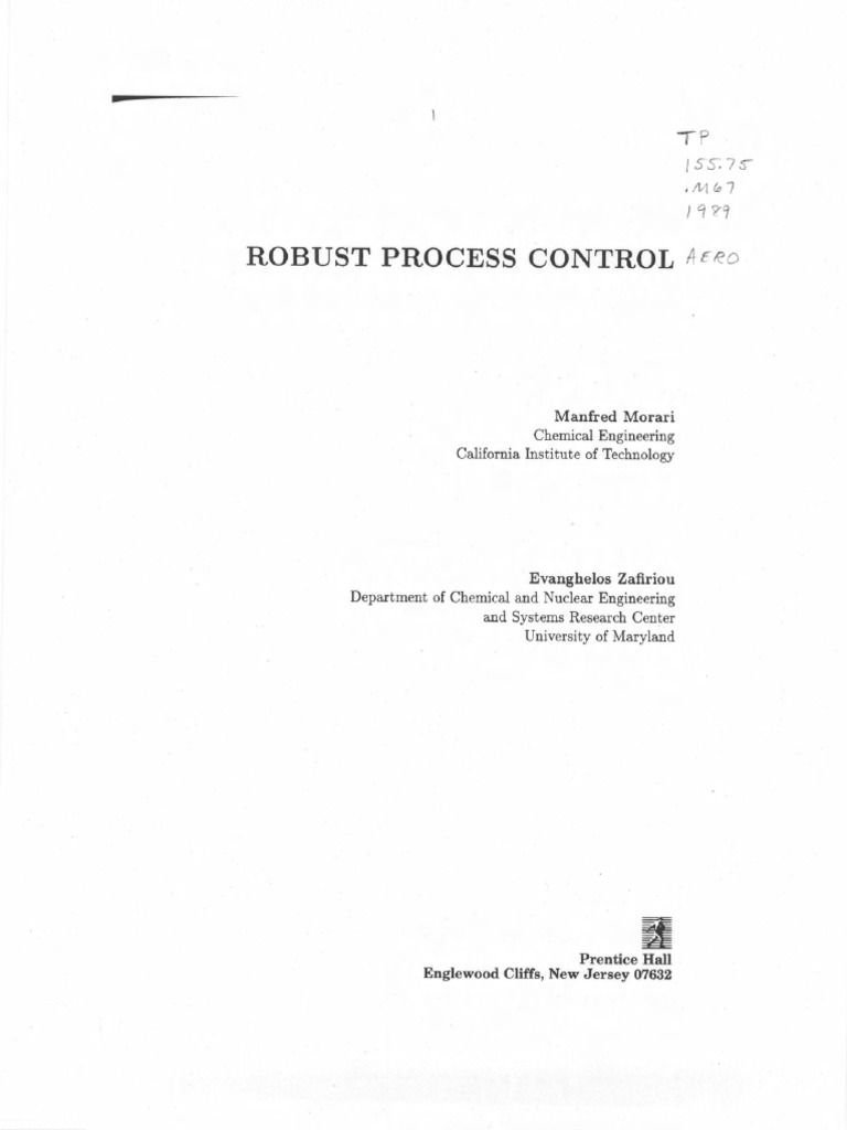 Robust Process Control Engineering | PDF