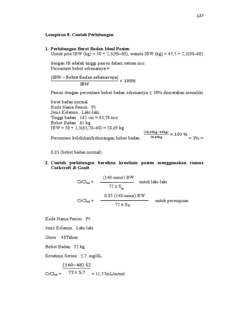 Lampiran Contoh Perhitungan | PDF