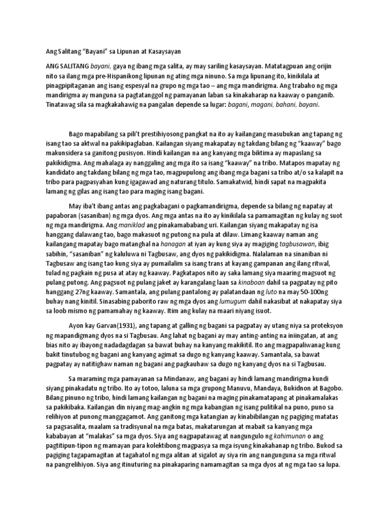 Ang Salitang Bayani | PDF