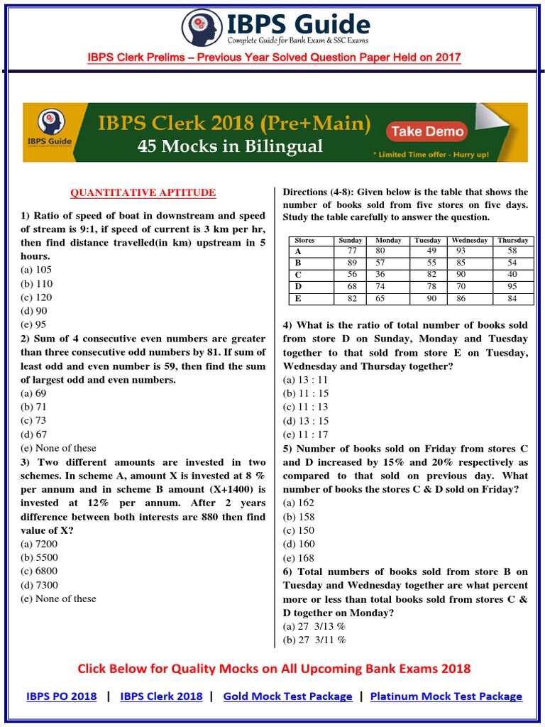 IBPS_Clerk_Prelims_-_Previous_Year_Solve_Question_Paper_Held_on_2017 ...