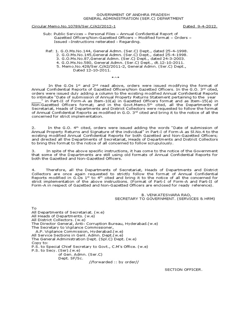ACR Format (MemoNo.10789 Ser.C) | PDF | Goal | Government