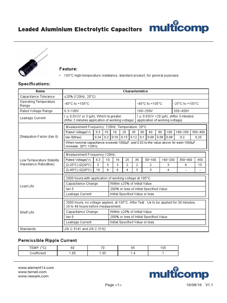 Capacitor Selection Technical Note | PDF | Capacitor | Electrical ...