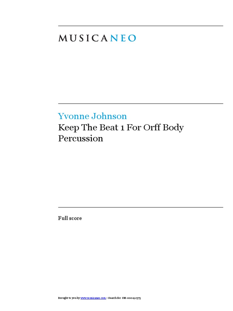 Yvonne Johnson: Keep The Beat 1 For Orff Body Percussion | PDF