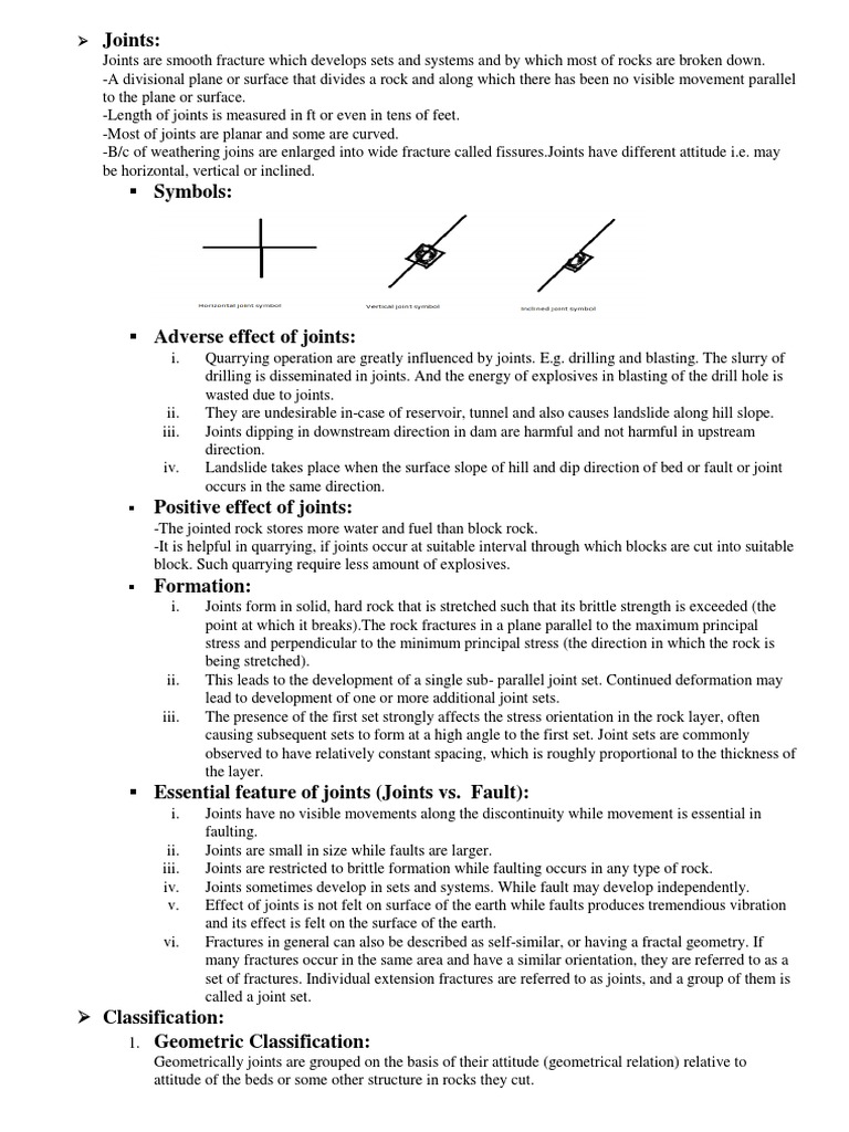 Symbols:: Joints | PDF | Structural Geology | Materials Science