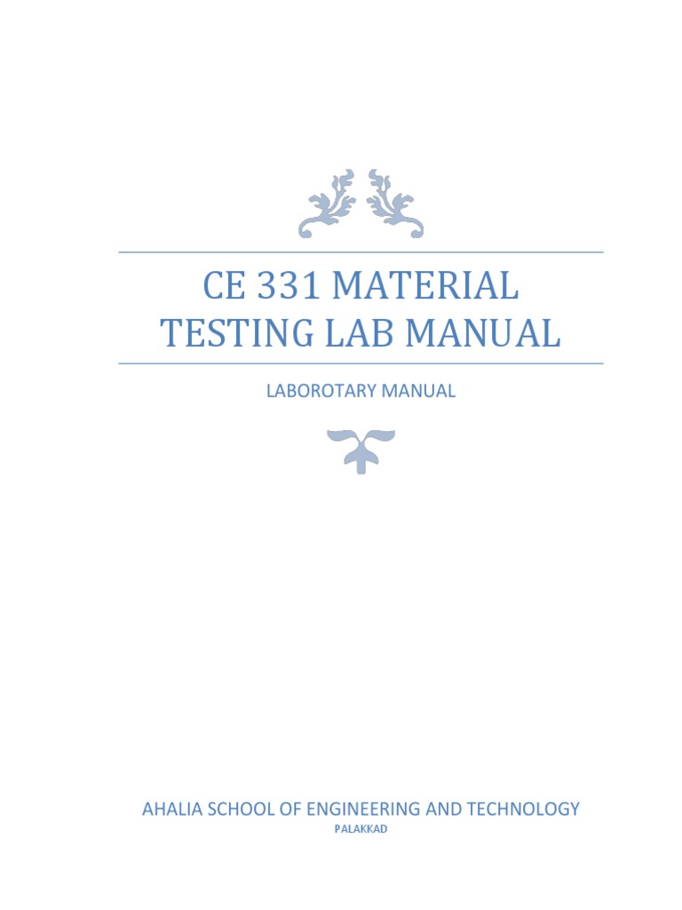 Cement Testing Lab Manual CE 331 | PDF | Particle Size Distribution ...