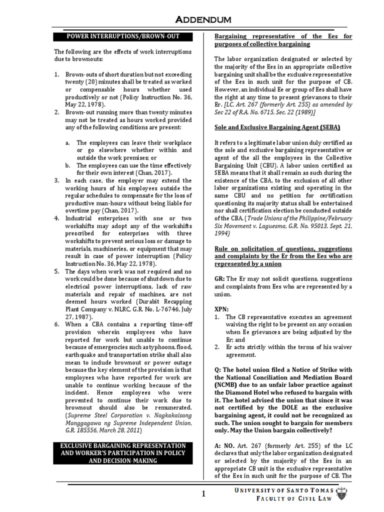 Labor Addendum PDF | PDF | Collective Agreement | Trade Union