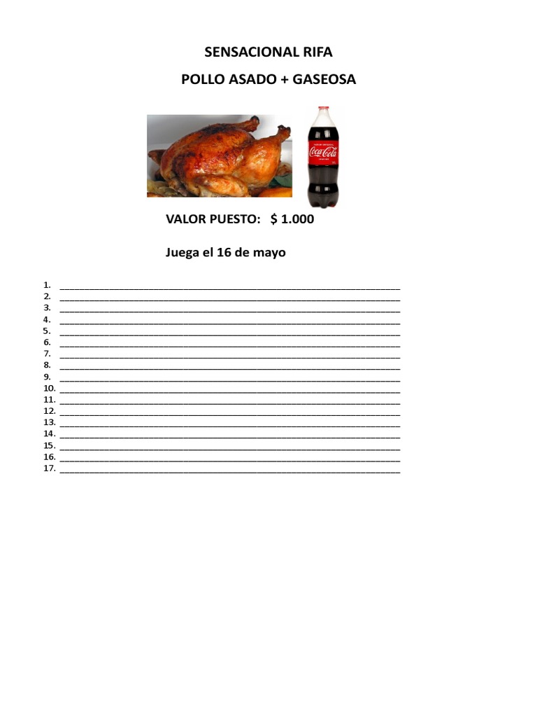 Rifa Pollo Asado | PDF