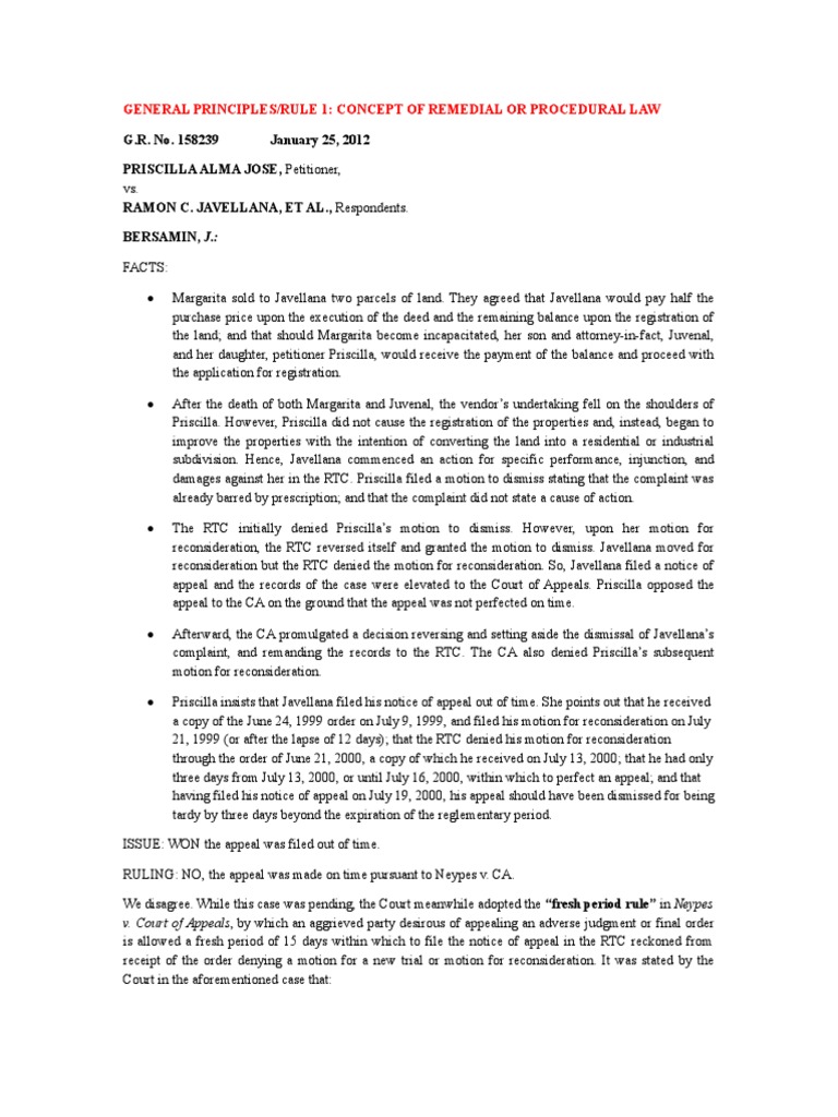 Application of the Fresh Period Rule in Determining the Timeliness of ...