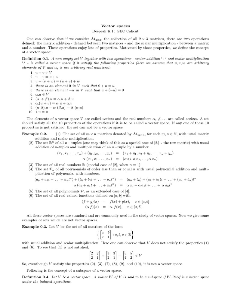 Vectorspace Trial4 | PDF | Basis (Linear Algebra) | Linear Map