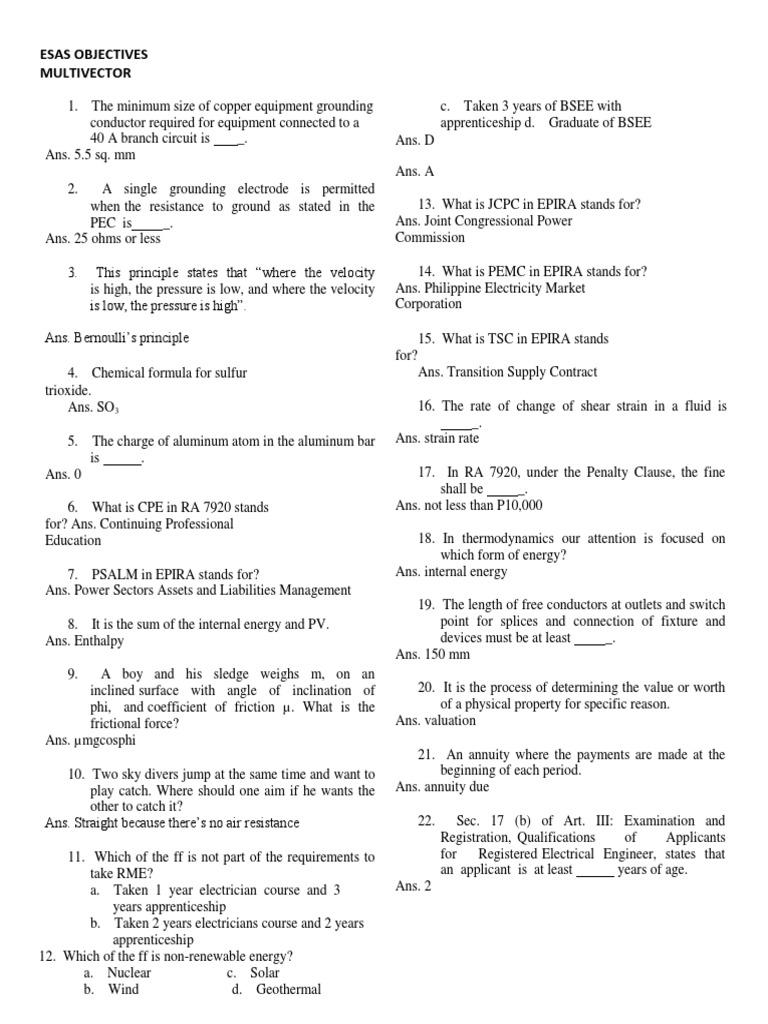 ESAS Objectives for Electrical Engineers | PDF | Gases | Force