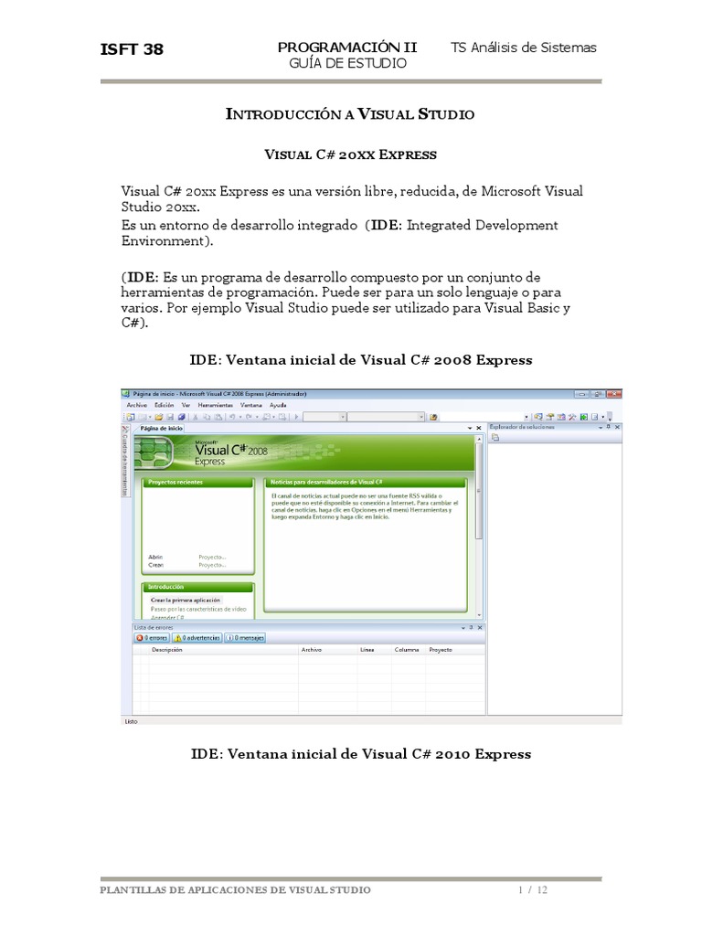 Visual Studio | PDF | Entorno de desarrollo integrado | Microsoft ...