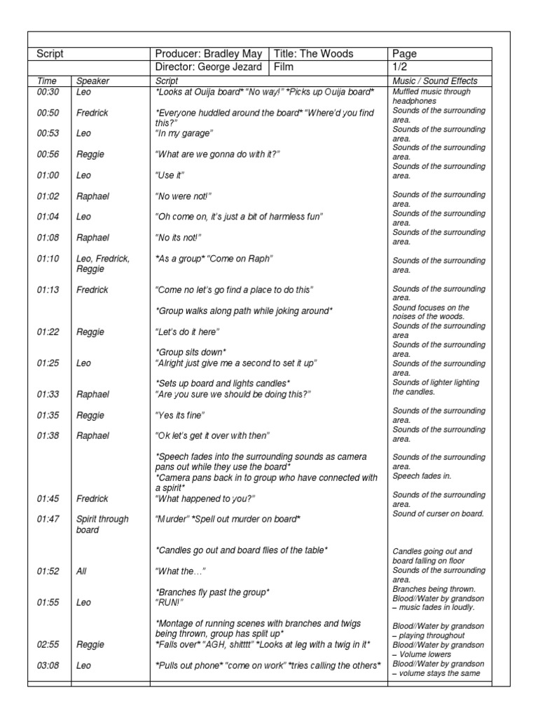 6 Script Template George Jezard Luca Salmasi Bradley May Emmanuel ...