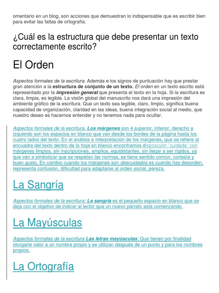 Aspectos Formales de La Escritura | PDF | Coma | Puntuación