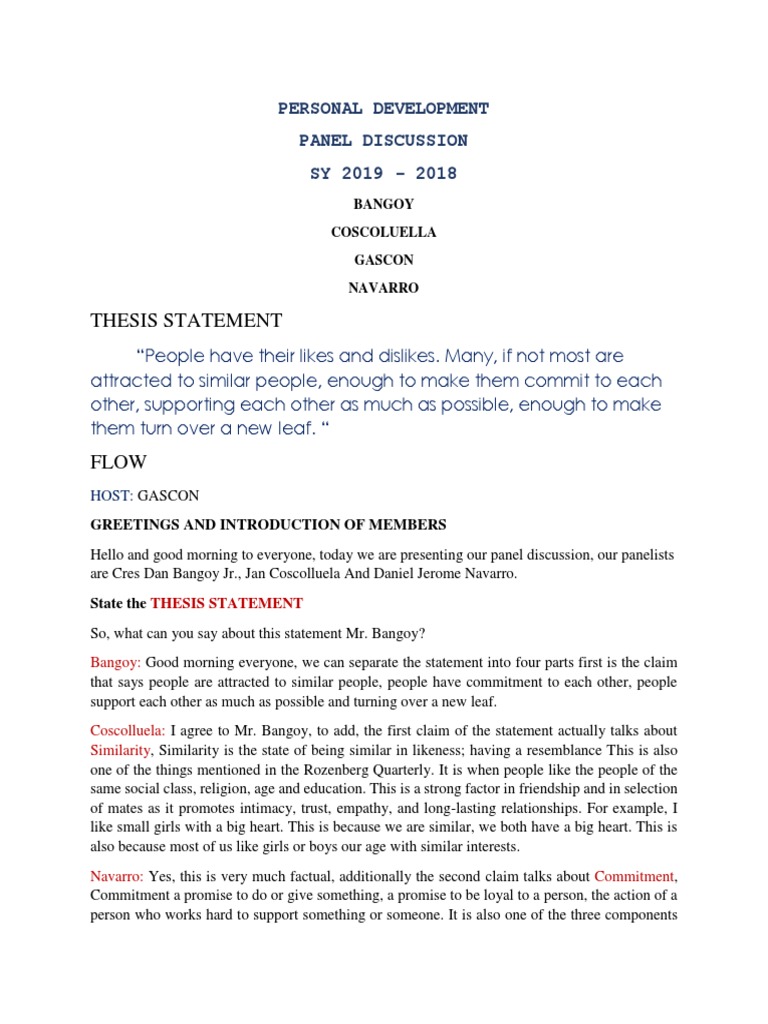 Personal Development - Script | PDF | Interpersonal Relationships ...