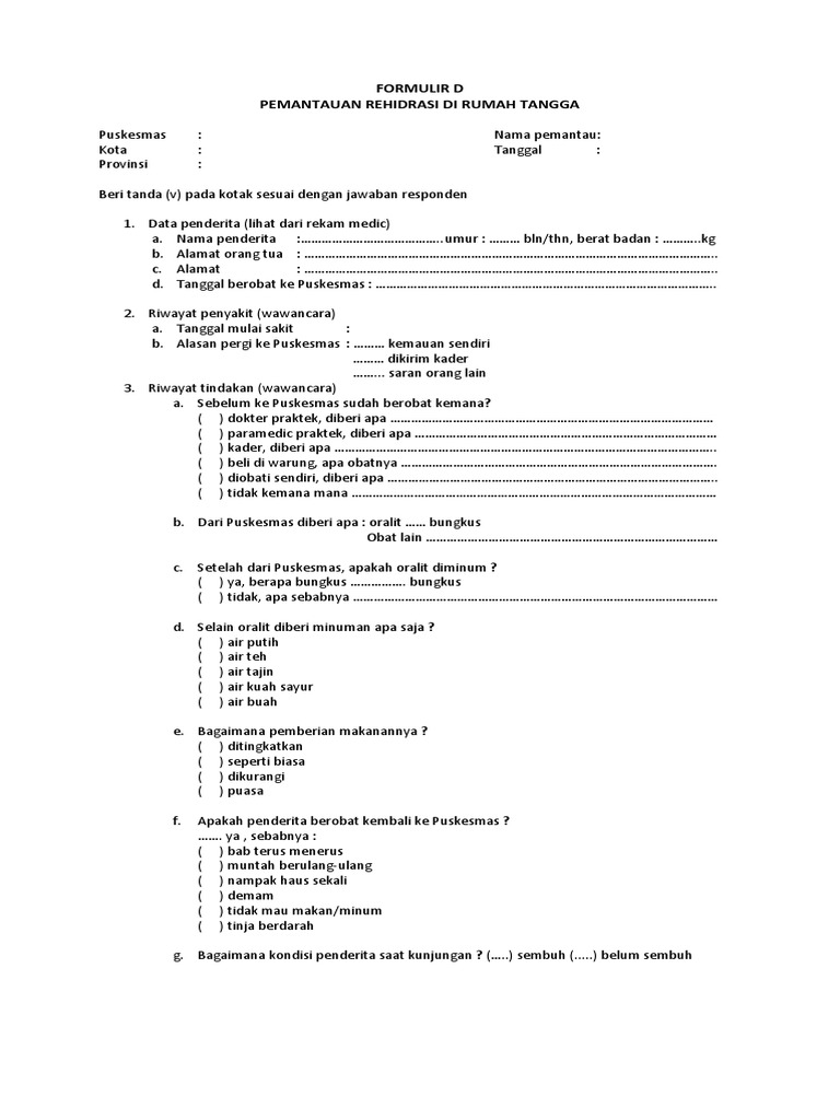 FORMULIR Diare | PDF