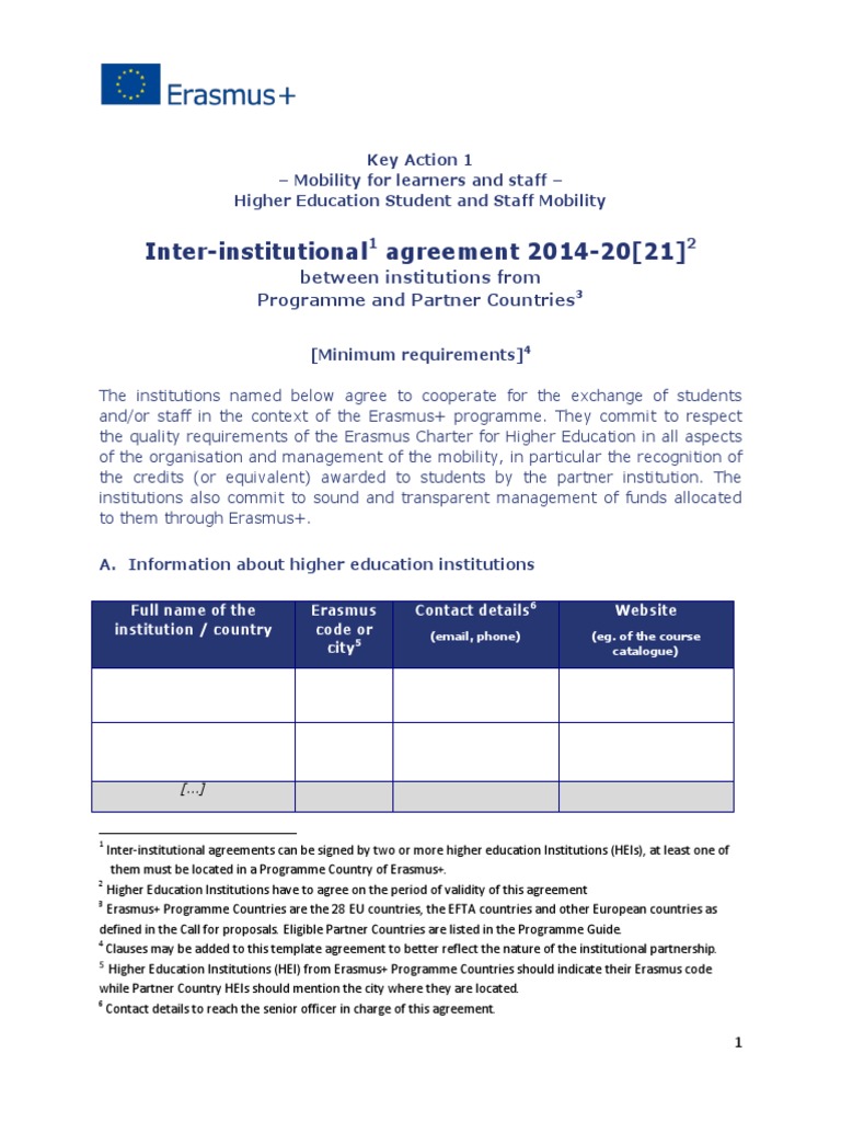 Inter-Institutional Agreement 2014-20 (21) : Between Institutions From ...