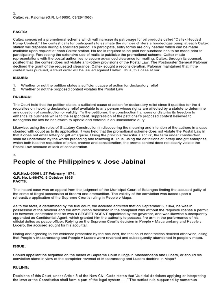 Stat Con Case Digests | PDF | Precedent | Employment