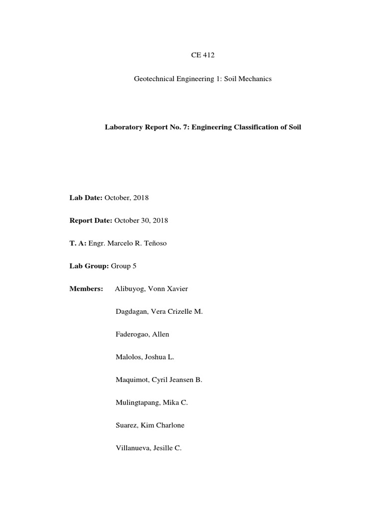 Soil Classification Lab Report: USCS & AASHTO | PDF | Sand | Soil