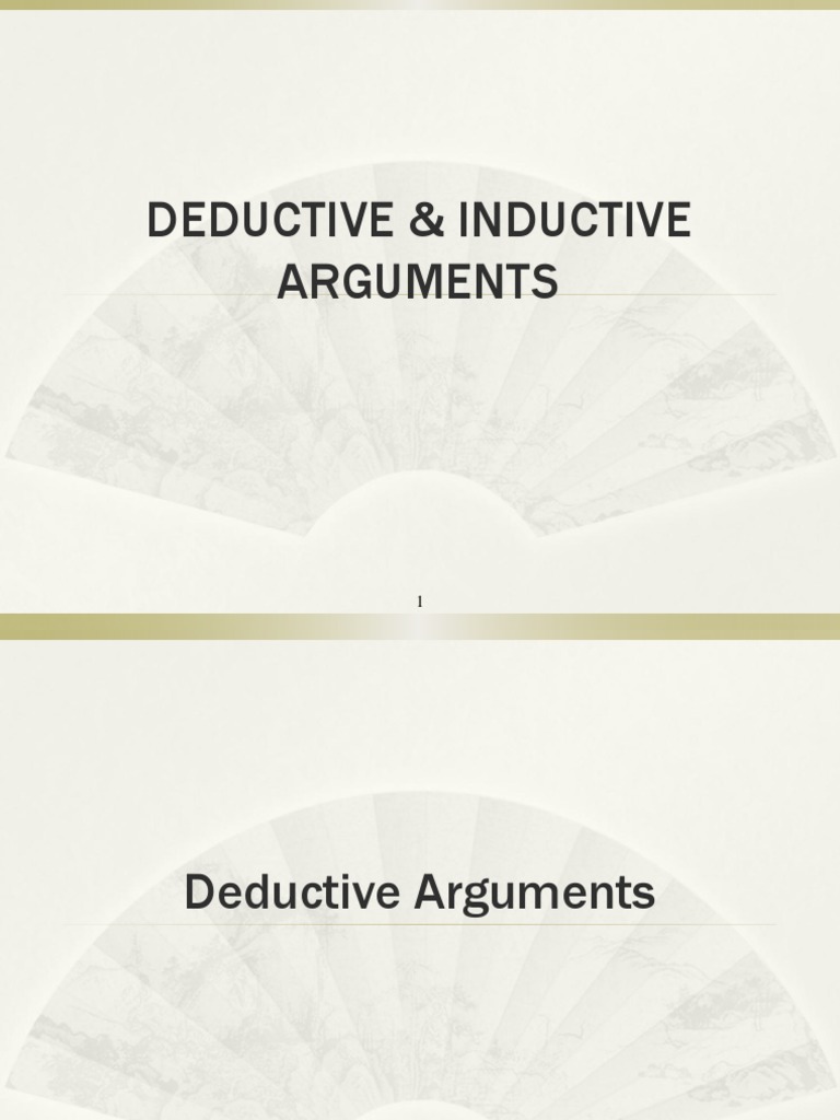 Classification And Comparison Of Deductive And Inductive Arguments