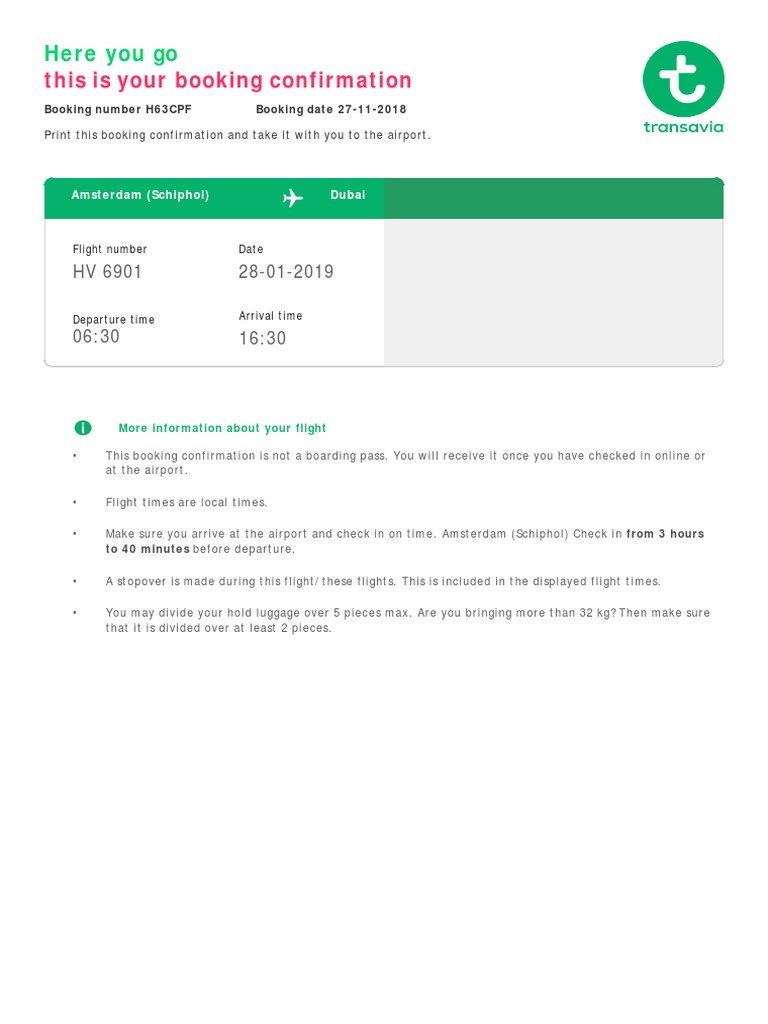 Booking Confirmation H63CPF PDF | PDF | Aviation | Service Industries