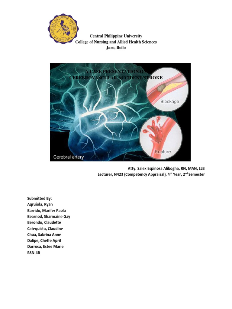 A Case Presentation On Cerebrovascular Accident/Stroke: TH ND | PDF ...
