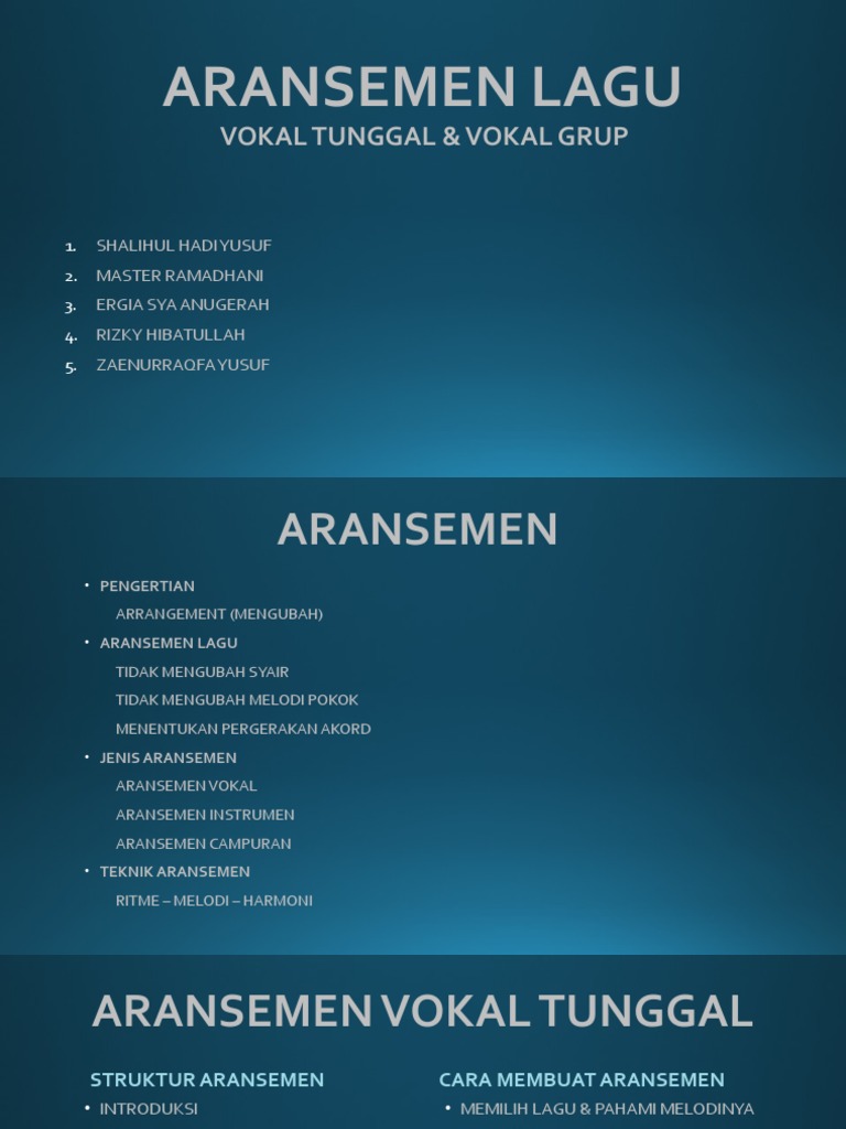 Teknik Aransemen Vokal dan Grup | PDF | Seni