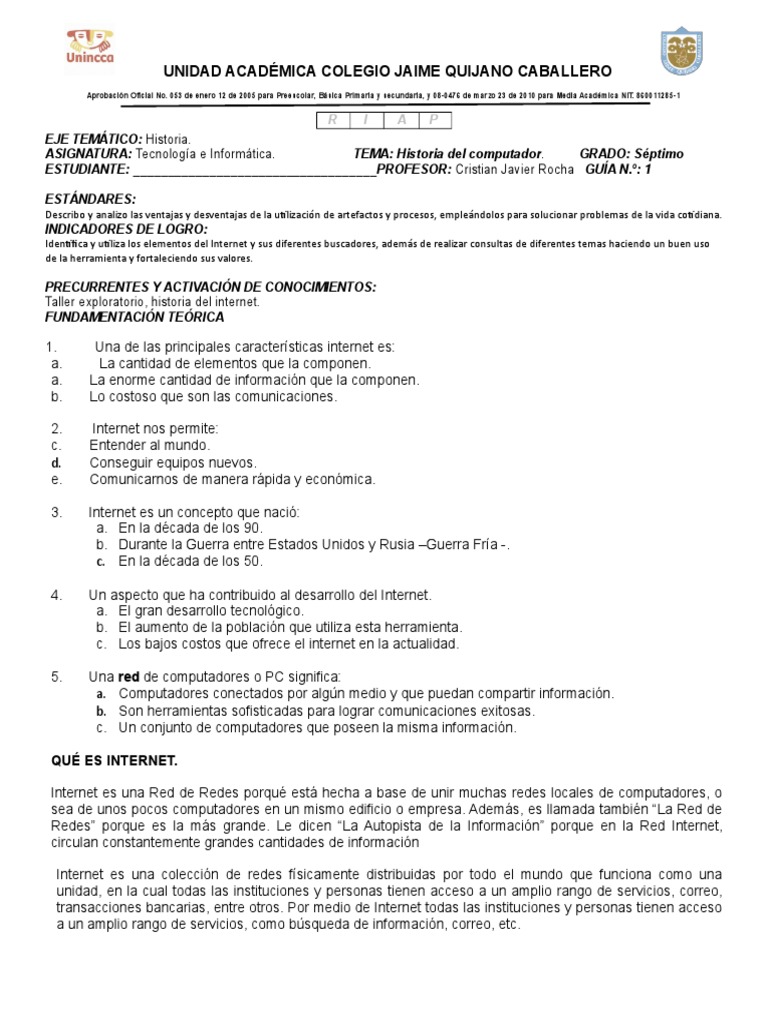Taller Conceptos Basicos de Internet | PDF | Internet | Red de computadoras