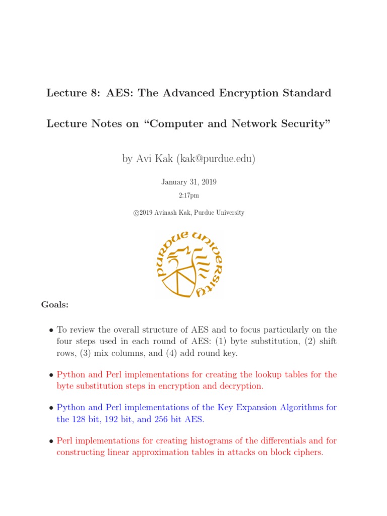 AES Encryption Standard Guide | PDF | Cryptography | Key (Cryptography)