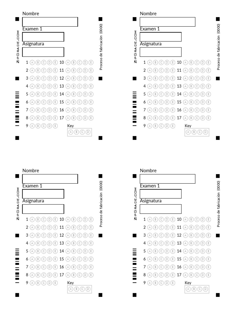 Eval 1 Niv 1 Hoja de Respuestas | PDF