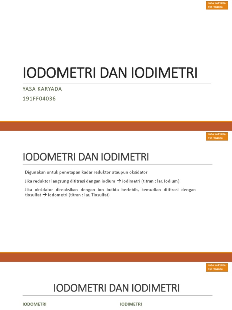 Iodometri Dan Iodimetri Kafa | PDF