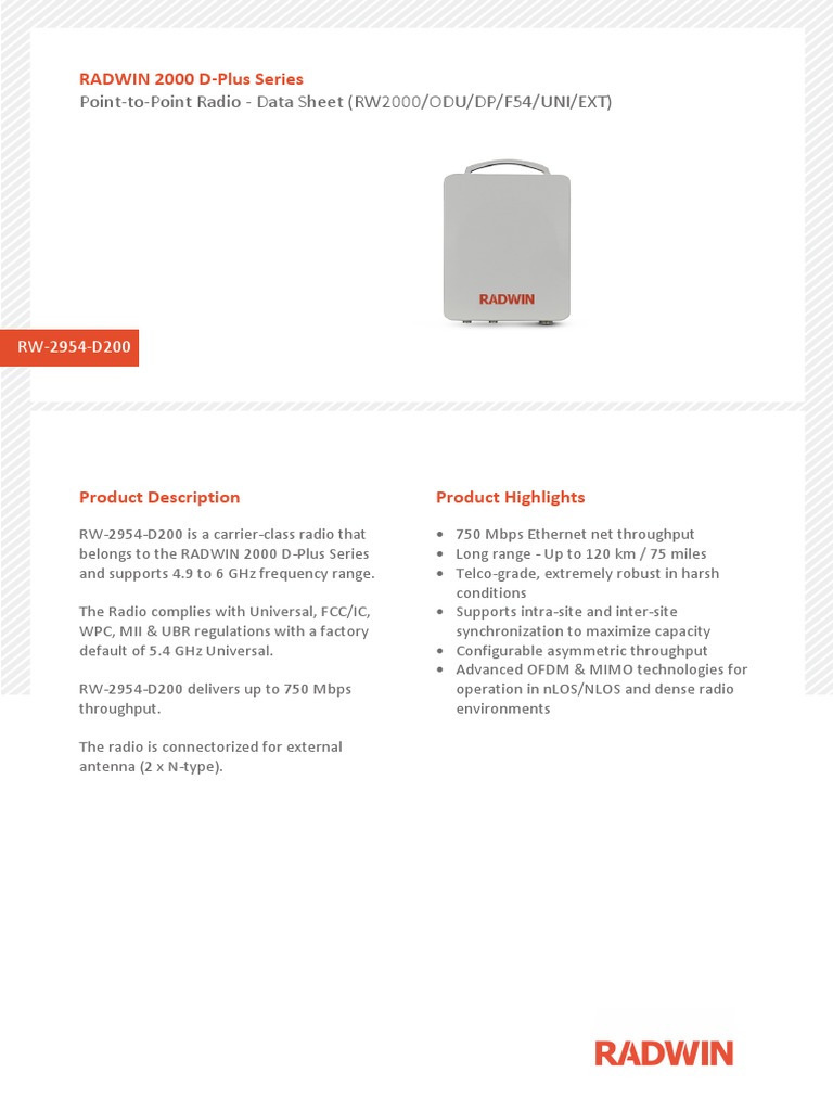 RW 2954 D200 PDF | PDF | Electrical Engineering | Broadcast Engineering