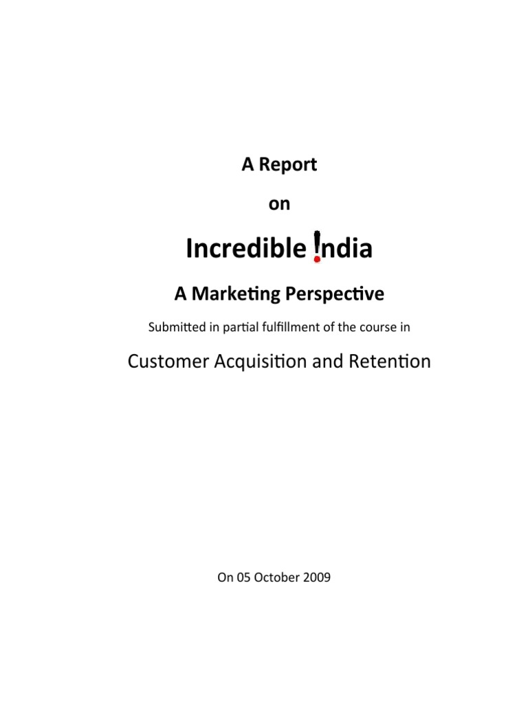 Incredible India Marketing Report | PDF | Tourism | Advertising