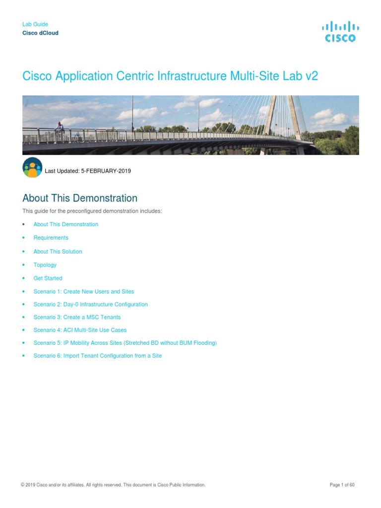 Cisco Application Centric Infrastructure Multi-Site Lab v2: About This Demonstration | PDF | Ip ...