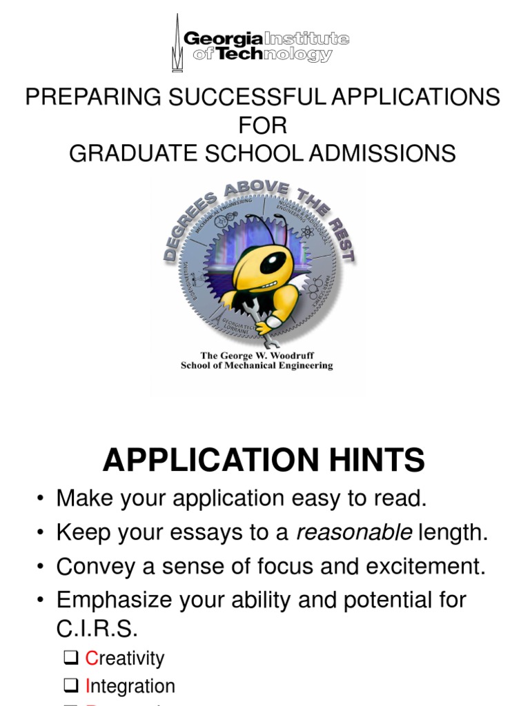 Preparing Successful Applications FOR Graduate School Admissions | PDF