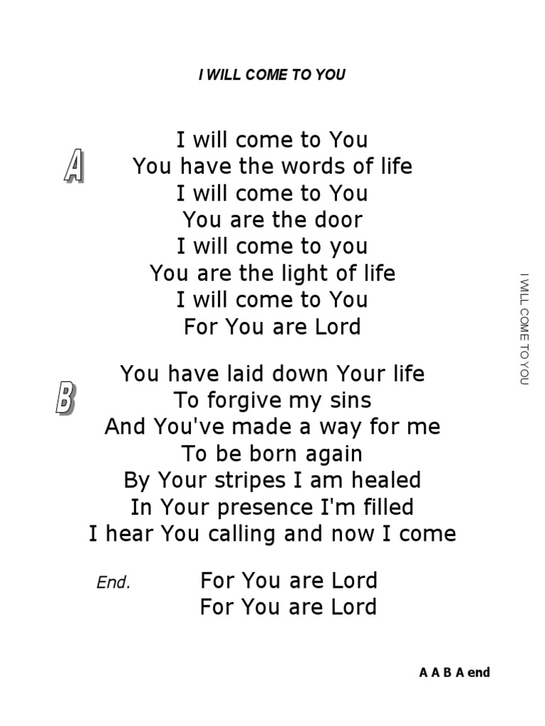 I Will Come To You | PDF